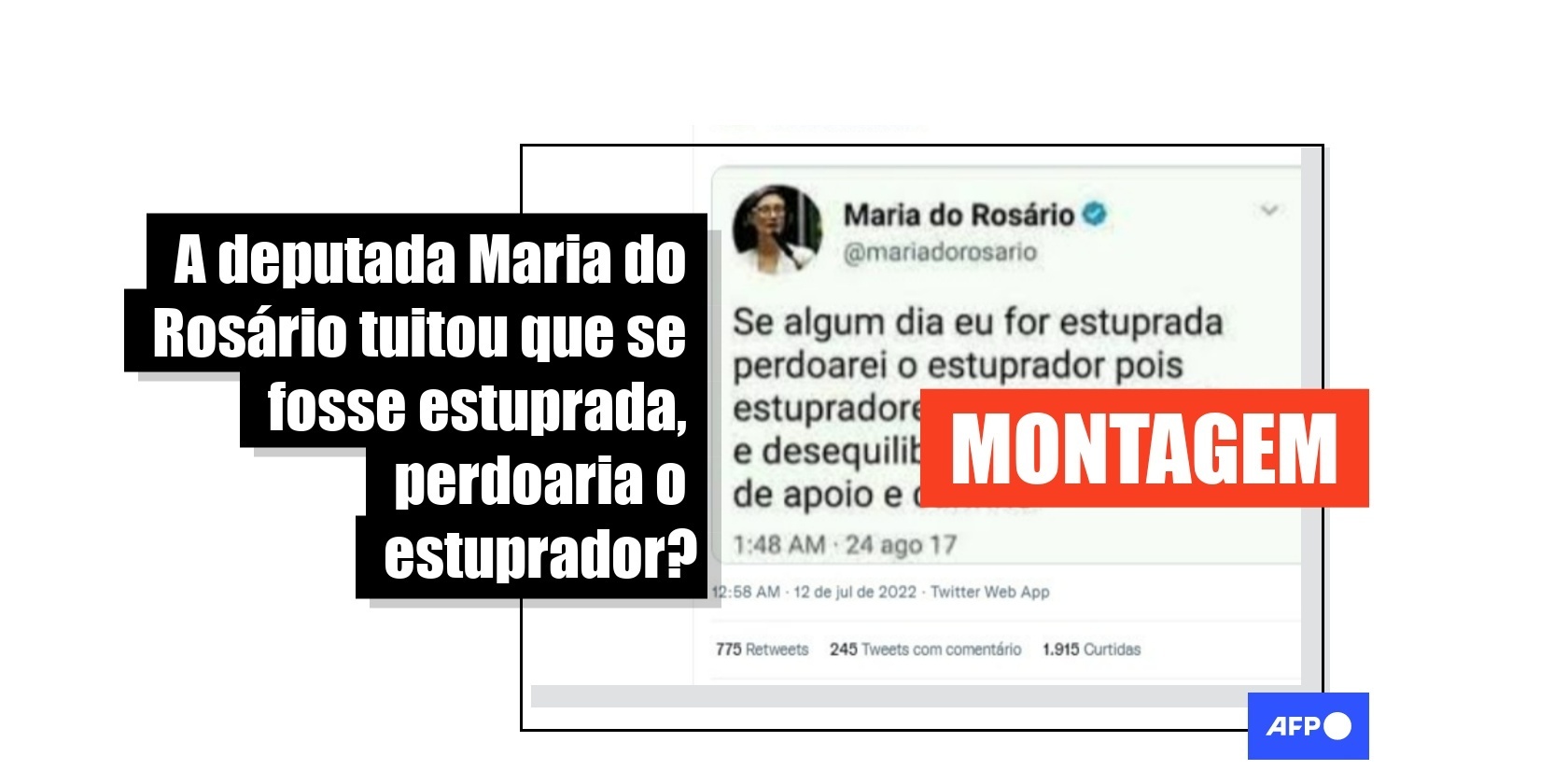 É montagem o tuíte atribuído à deputada Maria do Rosário sobre perdoar ...
