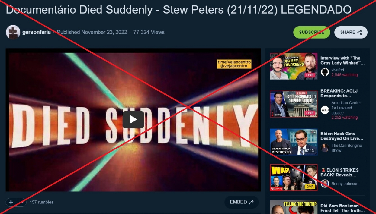 ''Died Suddenly" usa alegações falsas para dizer que vacina anticovid é ...